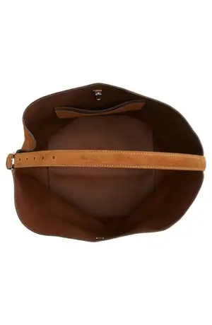 TOTEME Belt Strap Suede Tote - Tan