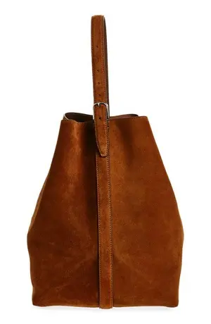 TOTEME Belt Strap Suede Tote - Tan