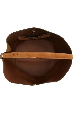 TOTEME Belt Strap Suede Tote - Tan