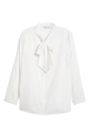 HARSHMAN Aveline Tie Neck Button-up Shirt - Ivory