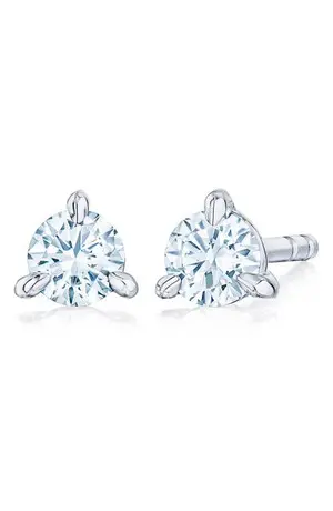 Kwiat Round Brilliant Cut Diamond Stud Earrings - Platinum
