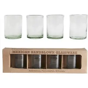 VERVE CULTURE Handblown Glasses Dofset Of 4 - Clear