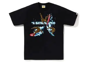 A BATHING APE Surfing Apes Tee Shirt - Black