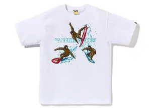A BATHING APE Surfing Apes Tee Shirt - White