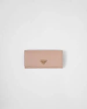 Prada Large Saffiano Leather Wallet Powder Pink