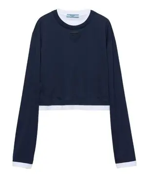 Prada Long-sleeved Jersey T-shirt