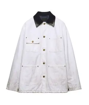 Prada Cotton Oversized Jacket - White | Editorialist