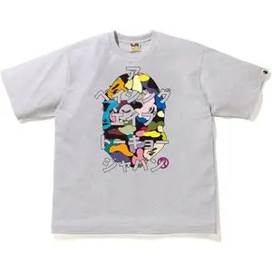 A BATHING APE Camo Katakana Rlx Tee Shirt - Gray
