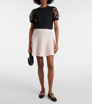 Nina Ricci Polka Dot Tulle And Jersey T-shirt