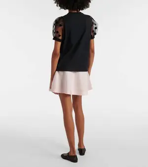 Nina Ricci Polka Dot Tulle And Jersey T-shirt