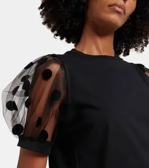 Nina Ricci Polka Dot Tulle And Jersey T-shirt