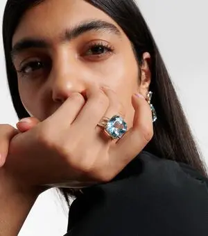 Mateo 14kt Yellow Ring With Topaz And Diamonds