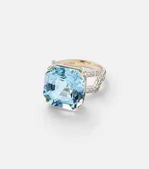Mateo 14kt Yellow Ring With Topaz And Diamonds - Gold