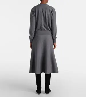 Khaite Jackie Wool Cardigan - Grey
