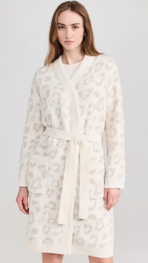 Barefoot Dreams Cozy Chic Barefoot In The Wild Robe - Cream/stone