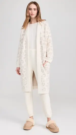 Barefoot Dreams Cozy Chic Barefoot In The Wild Robe - Cream/stone
