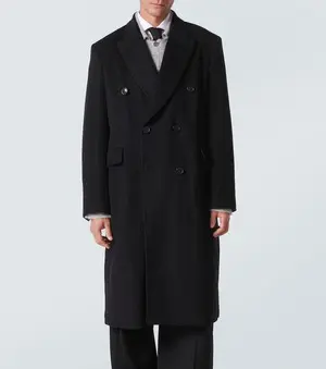 Our Legacy Whale Double-breasted Mohair-blend Coat - Black