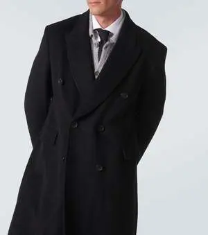 Our Legacy Whale Double-breasted Mohair-blend Coat - Black