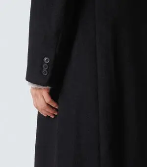 Our Legacy Whale Double-breasted Mohair-blend Coat - Black