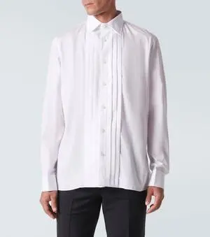 Rubinacci Pleated Cotton Tuxedo Shirt