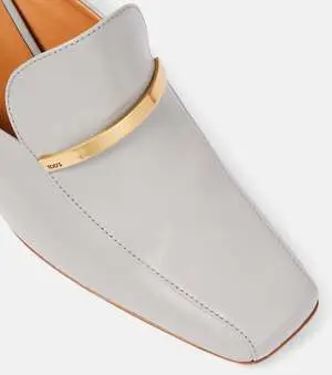 TOD'S Leather Mules - Grey