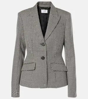 ERDEM Erdem Tailored Houndstooth Wool Blazer