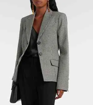 Erdem Tailored Houndstooth Wool Blazer