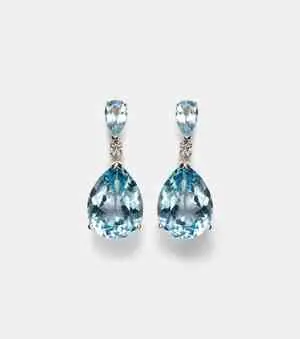 Mateo Sophia 14kt Yellow Earrings With Topaz And Diamonds - Gold