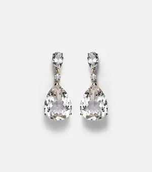 Mateo Sophia Drop Earrings With Topaz And Diamonds In 14kt Yellow - Gold