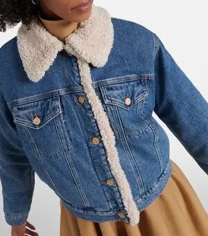 7 For All Mankind Teddy-trimmed Denim Jacket