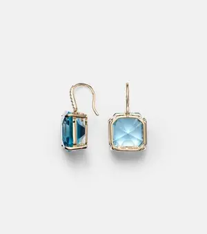 Mateo 14kt Yellow Earrings With Topaz And Diamonds