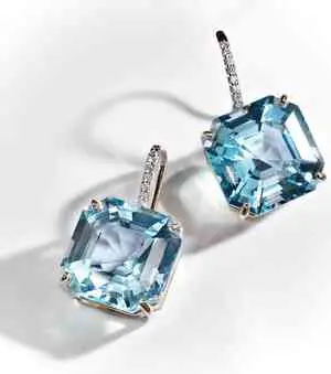 Mateo 14kt Yellow Earrings With Topaz And Diamonds