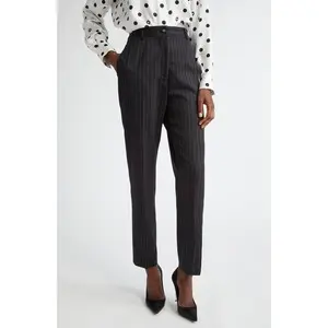 Dolce & Gabbana Pinstripe Tailored Wool Trousers - N0000 Nero