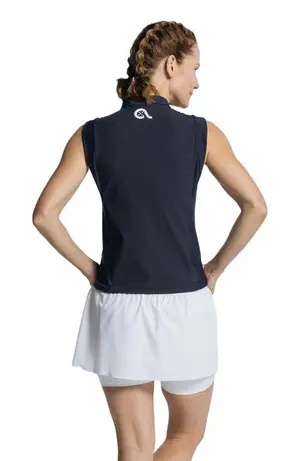 AVI Pickleball Volley Zip Sleeveless Top - Sapphire Blue
