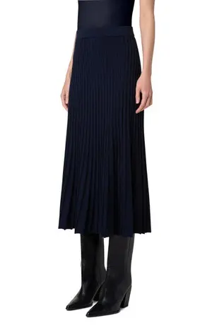 Akris Flared Ribbed Merino Wool Midi Skirt