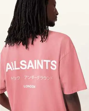ALLSAINTS Underground Oversized Crew Neck T-shirt Amara Pink