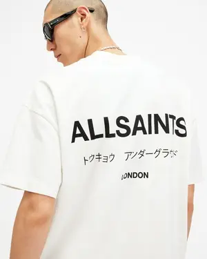 ALLSAINTS Underground Oversized Crew Neck T-shirt Ashen White