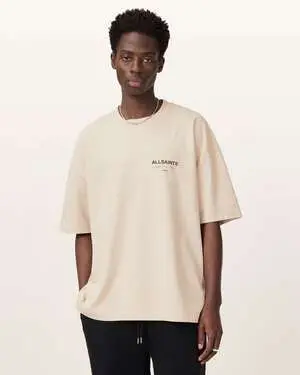 ALLSAINTS Underground Oversized Crew Neck T-shirt Dusty Light Brown