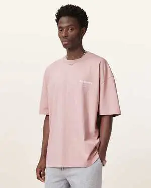 ALLSAINTS Underground Oversized Crew Neck T-shirt Floss Pink