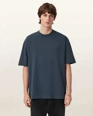 ALLSAINTS Underground Oversized Crew Neck T-shirt Moonstone Blue