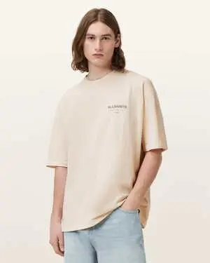 ALLSAINTS Underground Oversized Crew Neck T-shirt Sandy White