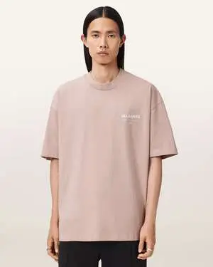 ALLSAINTS Underground Oversized Crew Neck T-shirt Soft Pink