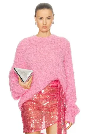 Lapointe Textured Mohair Crewneck Pullover