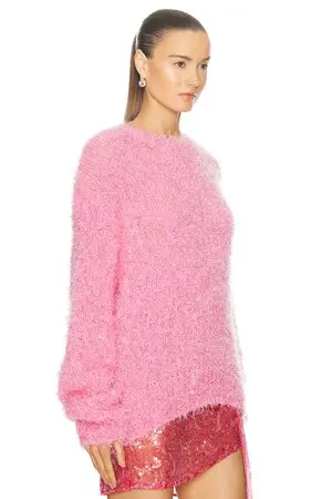Lapointe Textured Mohair Crewneck Pullover
