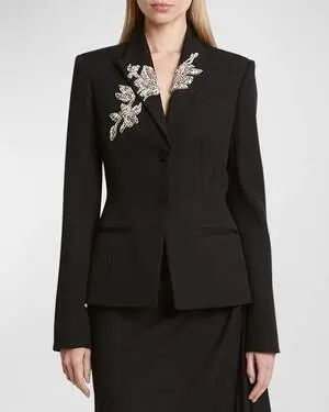 Erdem Crystal-embellished Blazer
