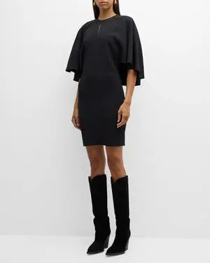 Chloé Chloe Jersey Mini Dress With Shawl Back - Black