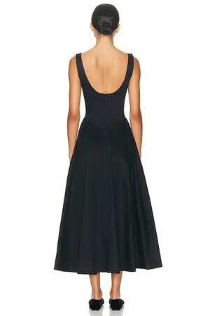 HELSA Stretch Cotton Sateen Midi Dress