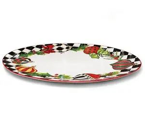 MACKENZIE-CHILDS Deck The Halls Serving Platter - One-color