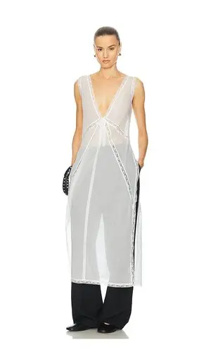 HELSA Voile Daylight Nightgown In White - Ivory