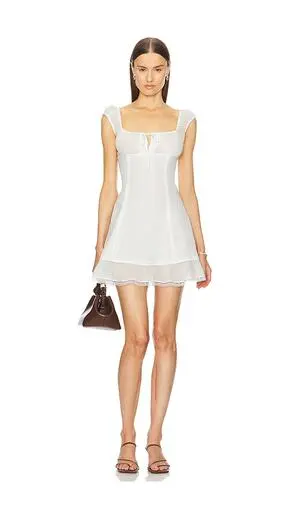 HELSA Voile Faire Mini Dress - Ivory